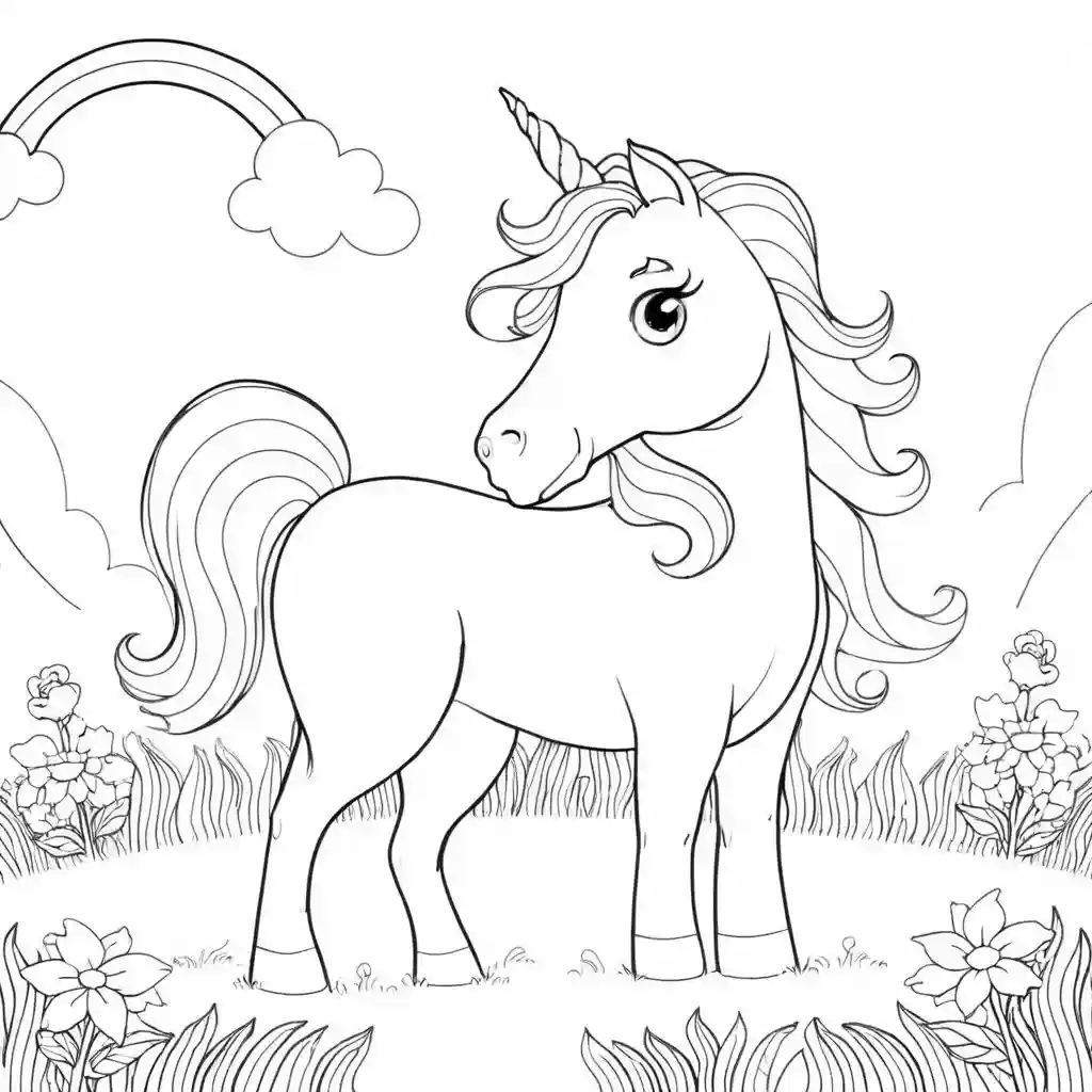 Unicorn horse coloring page Lulu Pages