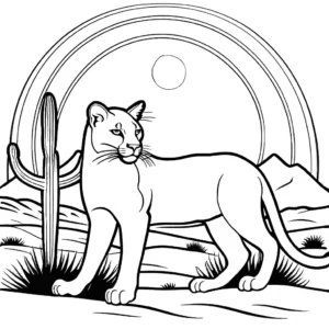 Puma outline sketch coloring page Lulu Pages