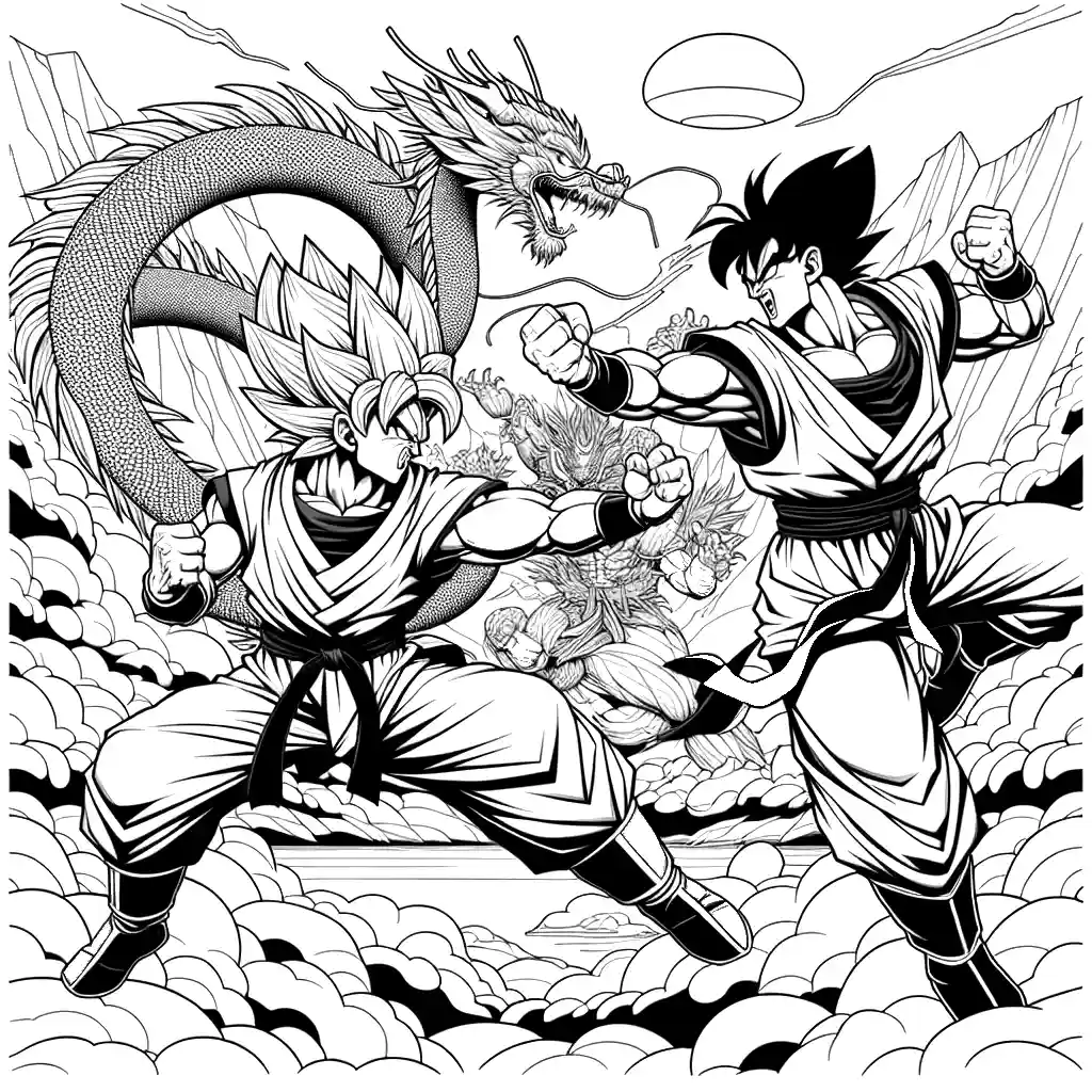 Dragon ball z goku and vegeta coloring page Lulu Pages