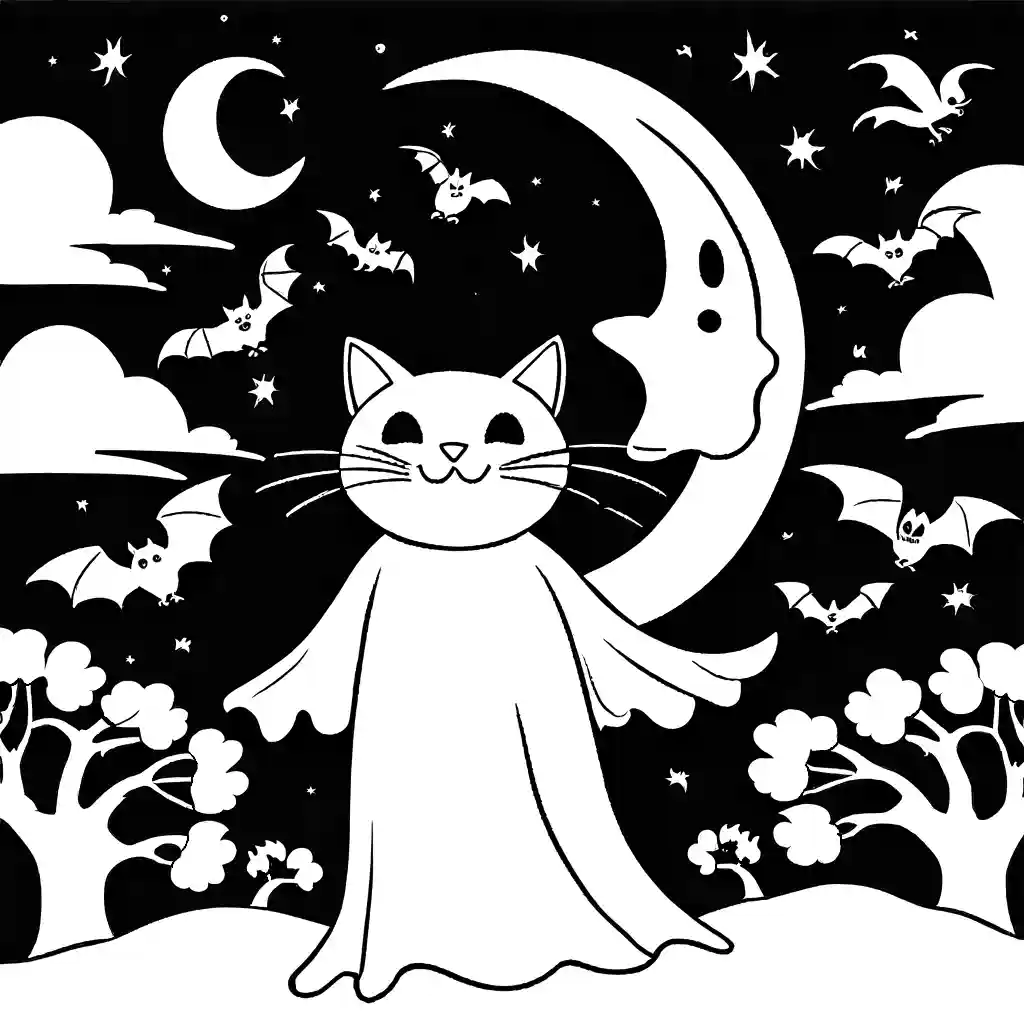 Halloween ghost coloring page Lulu Pages