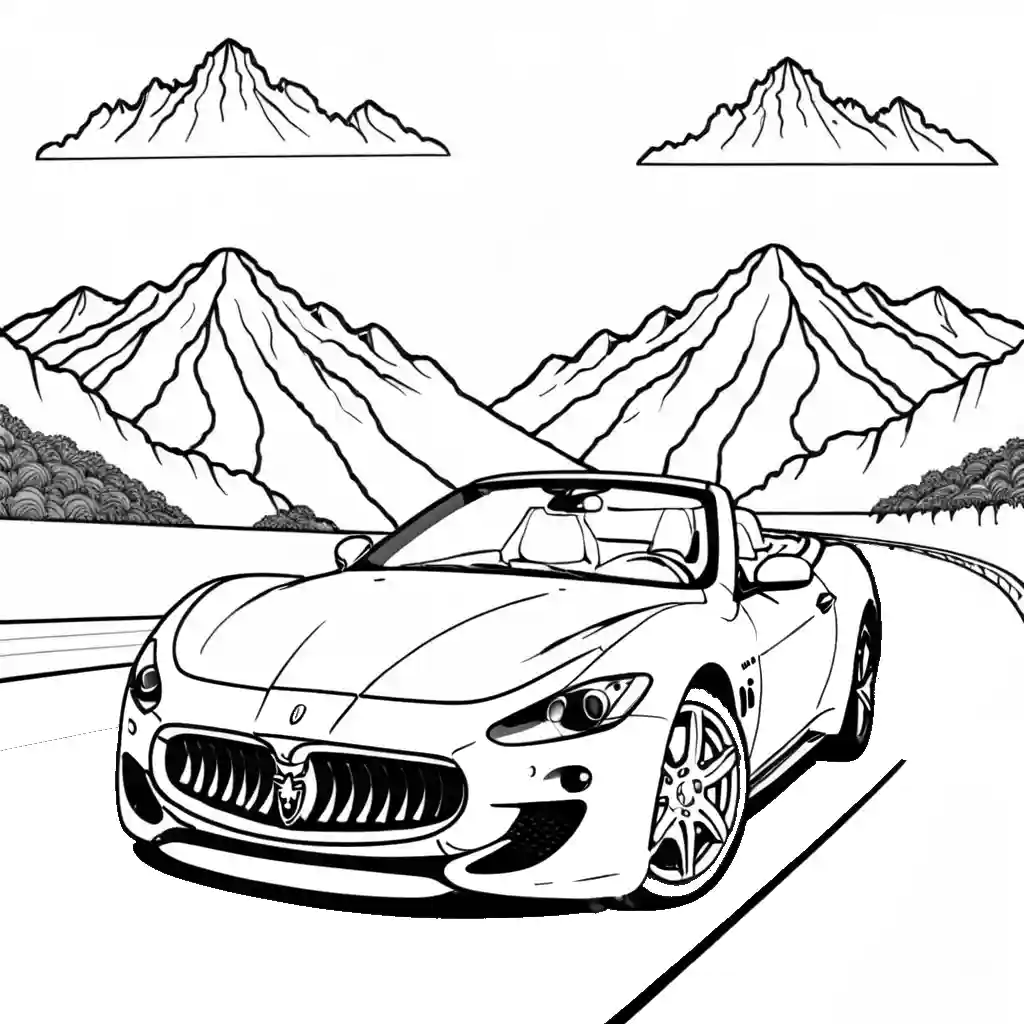 Maserati on a highway coloring sheet Lulu Pages