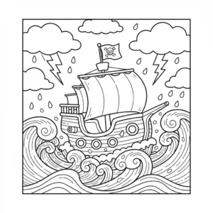 Seascape ship coloring page Lulu Pages