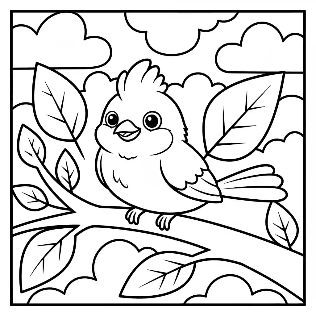 Simple Bulbul Bird Coloring Page Lulu Pages