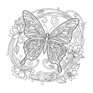 Intricately designed butterfly coloring page Lulu Pages