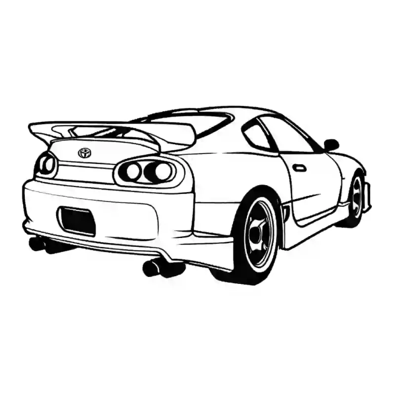 2004 toyota supra - gt2 outline drawing coloring page Lulu Pages