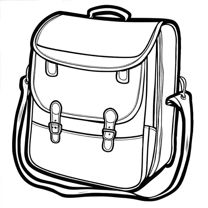 Cartoon school bag coloring page Lulu Pages
