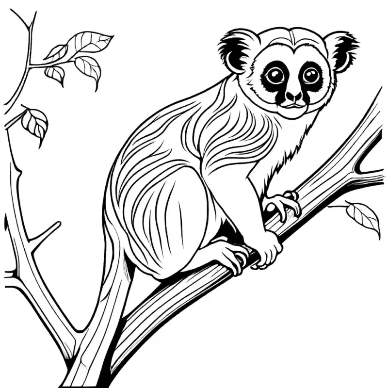 Loris with detailed fur coloring page Lulu Pages