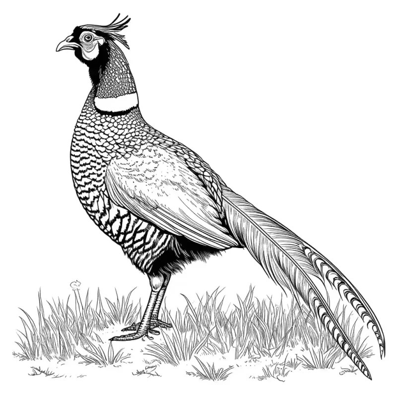 Pheasant coloring page Lulu Pages