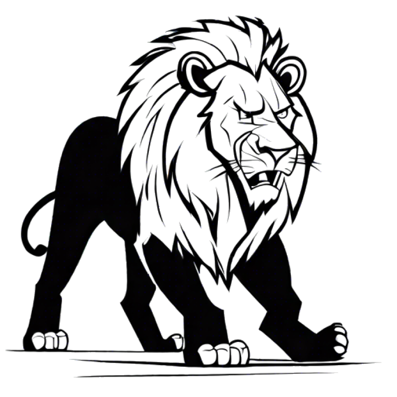 Roaring lion standing tall coloring page Lulu Pages