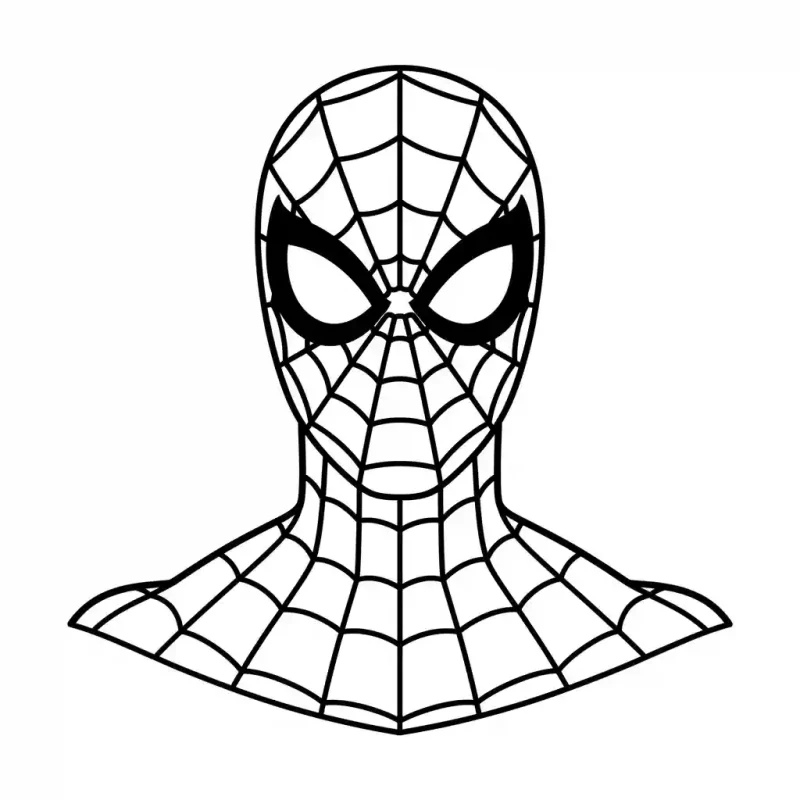 Simple Spider-Man Mask Coloring Page Lulu Pages