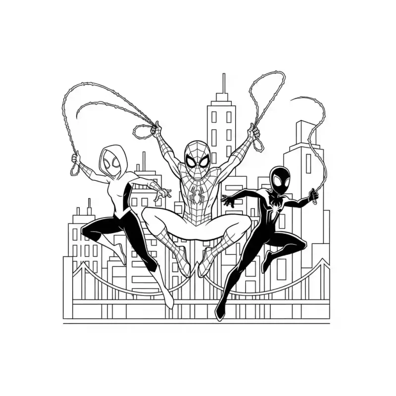 Spidey and His Amazing Friends Trio Coloring Page Lulu Pages
