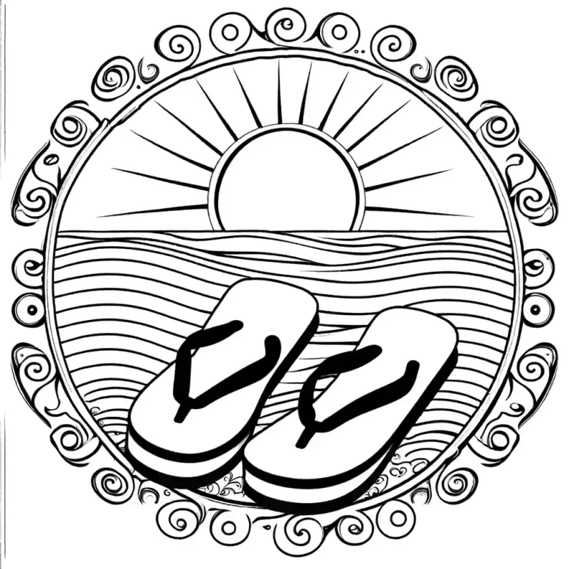 Summer flip flops coloring page Lulu Pages