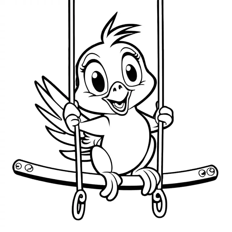 Tweety bird on swing coloring page Lulu Pages