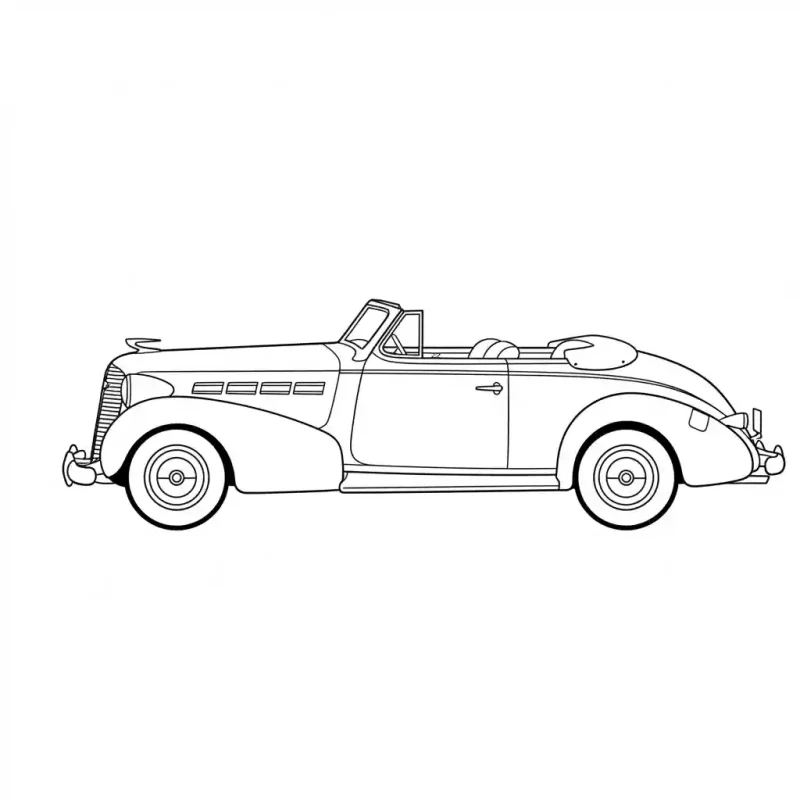 Vintage Cadillac Convertible Outline Lulu Pages