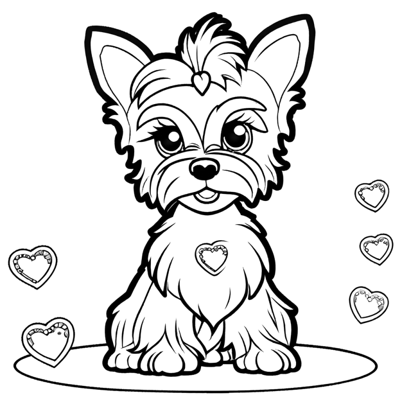 Yorkie coloring page Lulu Pages
